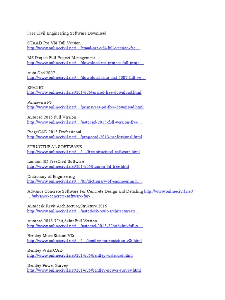 Free Civil Engineering Software Download | Download Free PDF | Auto Cad ...