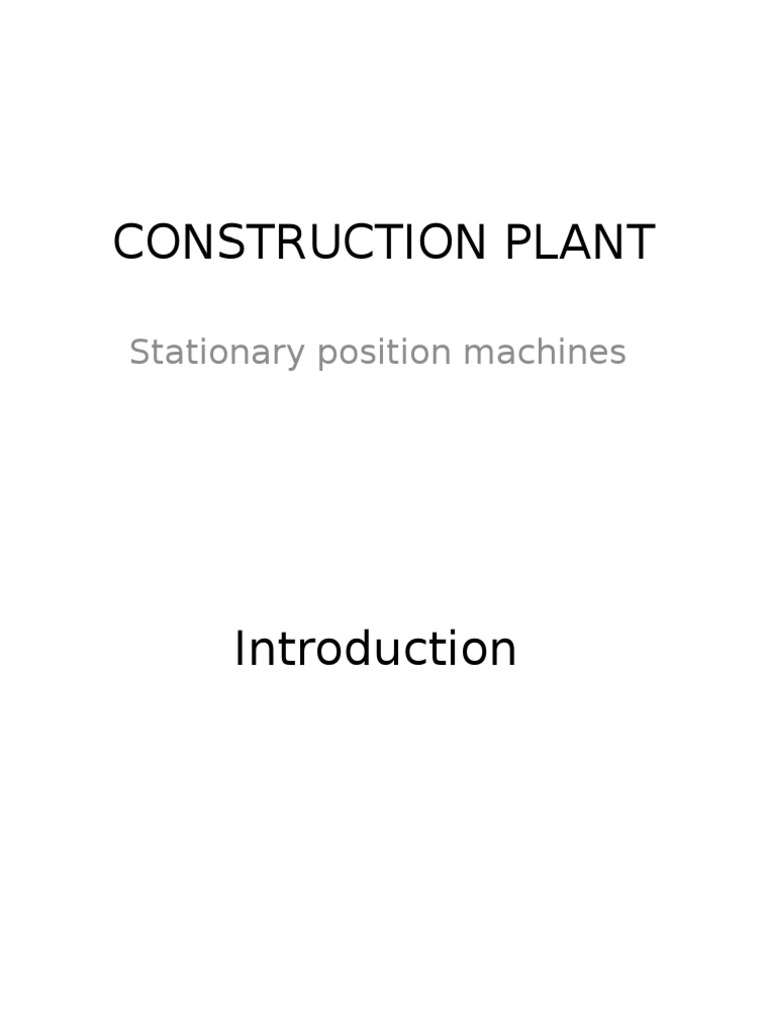 Construction Plant Slide Presentation | PDF