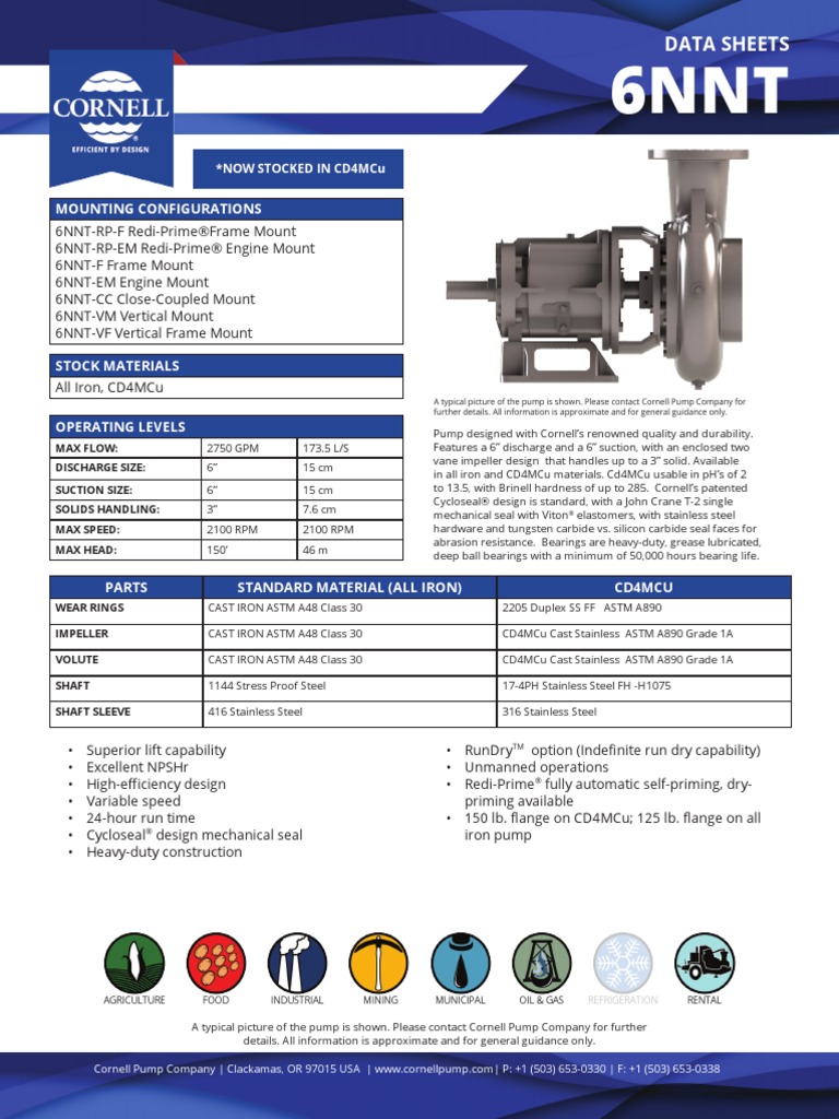 DS 6NNT | PDF | Horsepower | Pump