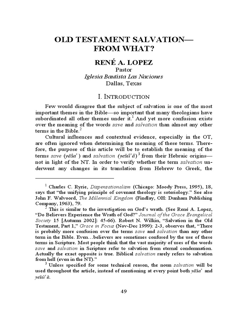 Old Testament Salvation Dr. Rene Lopez | Download Free PDF | Septuagint ...