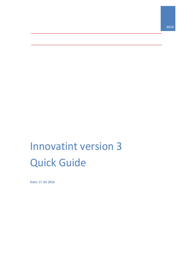 Innovatint Version 3 Quick Guide v1 20161128 PDF | PDF | Computing | Software