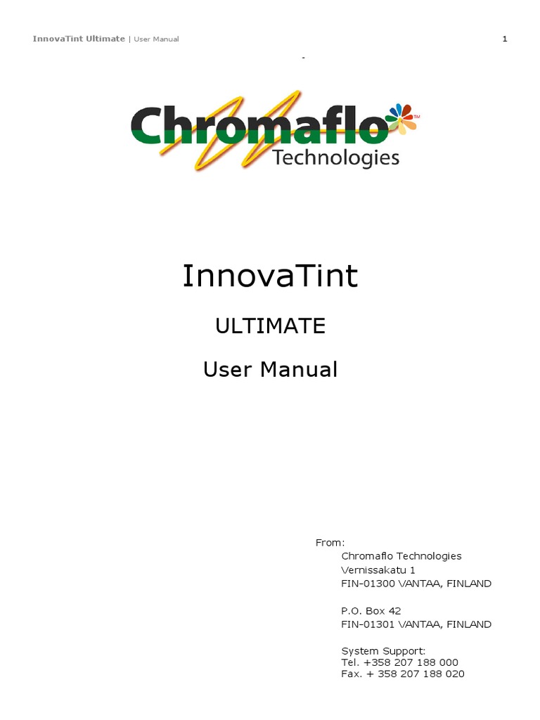 Innovatint Ultimate Manual PDF | PDF | Tab (Gui) | Button (Computing)