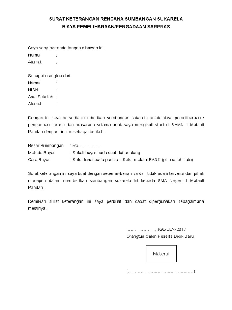 Contoh Surat SBP | PDF