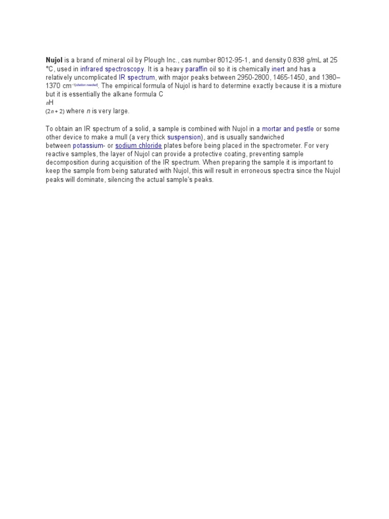 Infrared Spectroscopy Paraffin Inert IR Spectrum | PDF