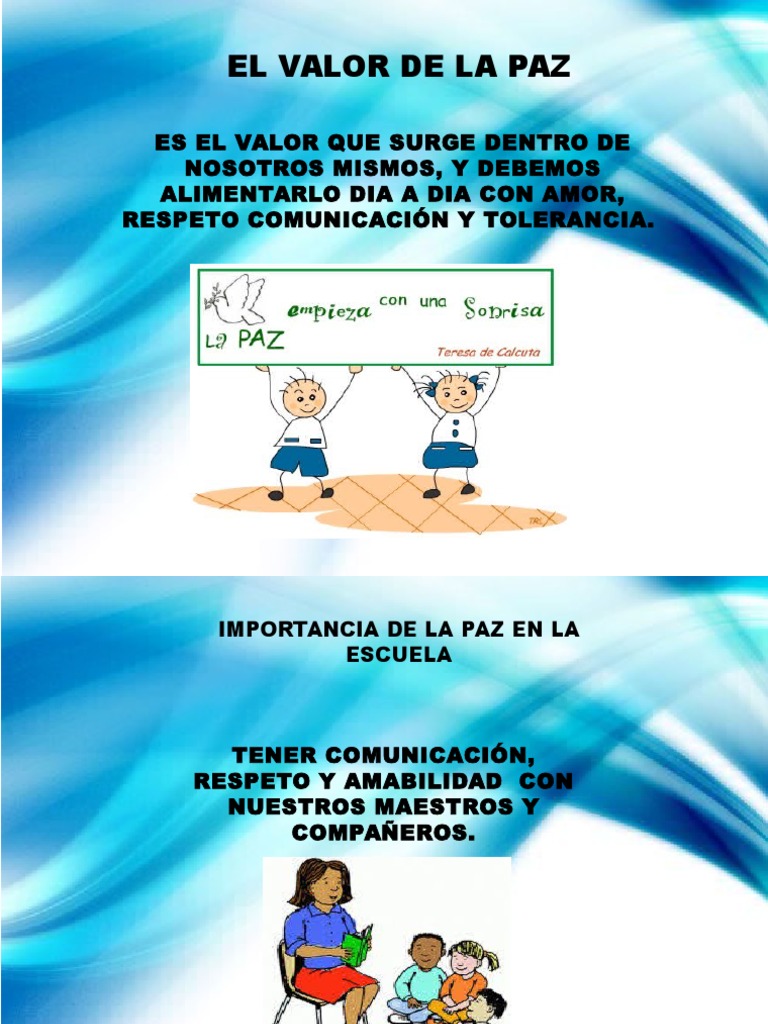 El Valor de la Paz en la Escuela | PDF