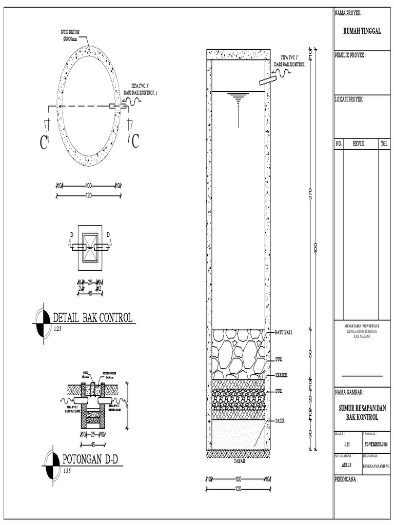 Detail Sumur Resapan Gambar Kerja Autocad File Dwg Gambar Kerja Rumah