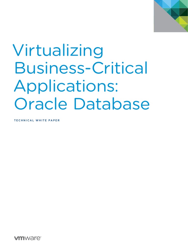 Vmware Virtualizing Oracle Database Wp En Pdf Scalability Virtual Machine