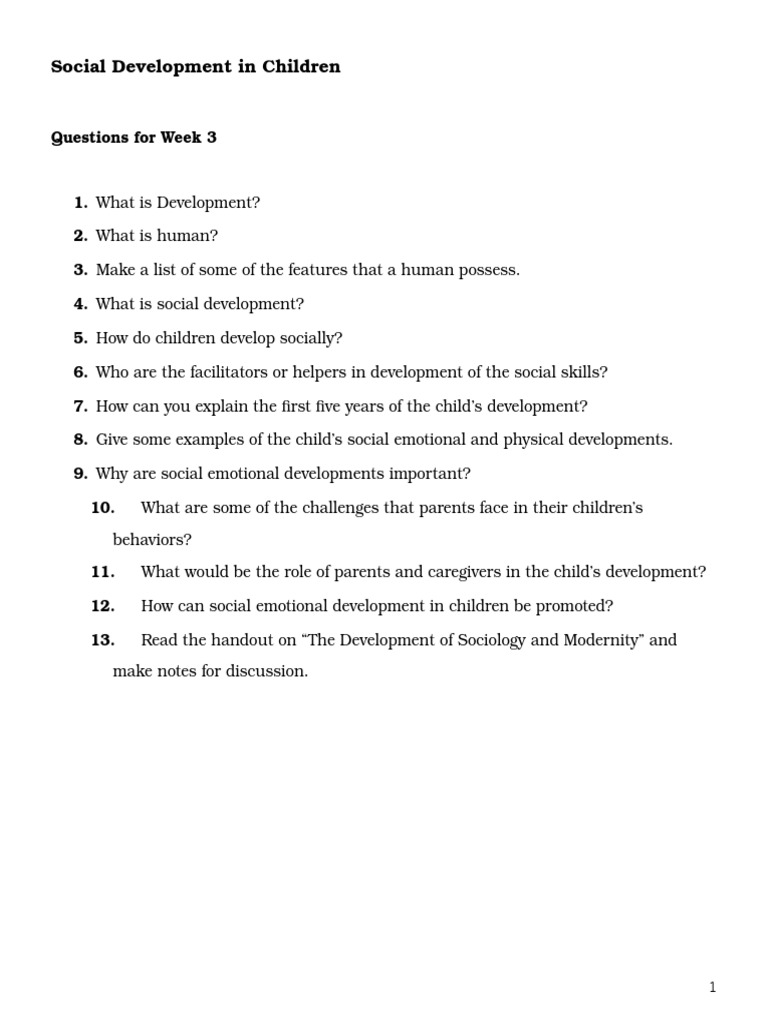 Social Development in Children | PDF