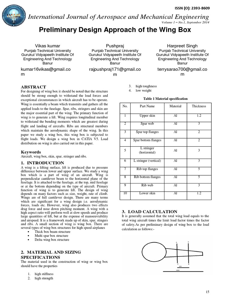 Preliminary Design Approach of The Wing Box | PDF | Spar (Aeronautics ...