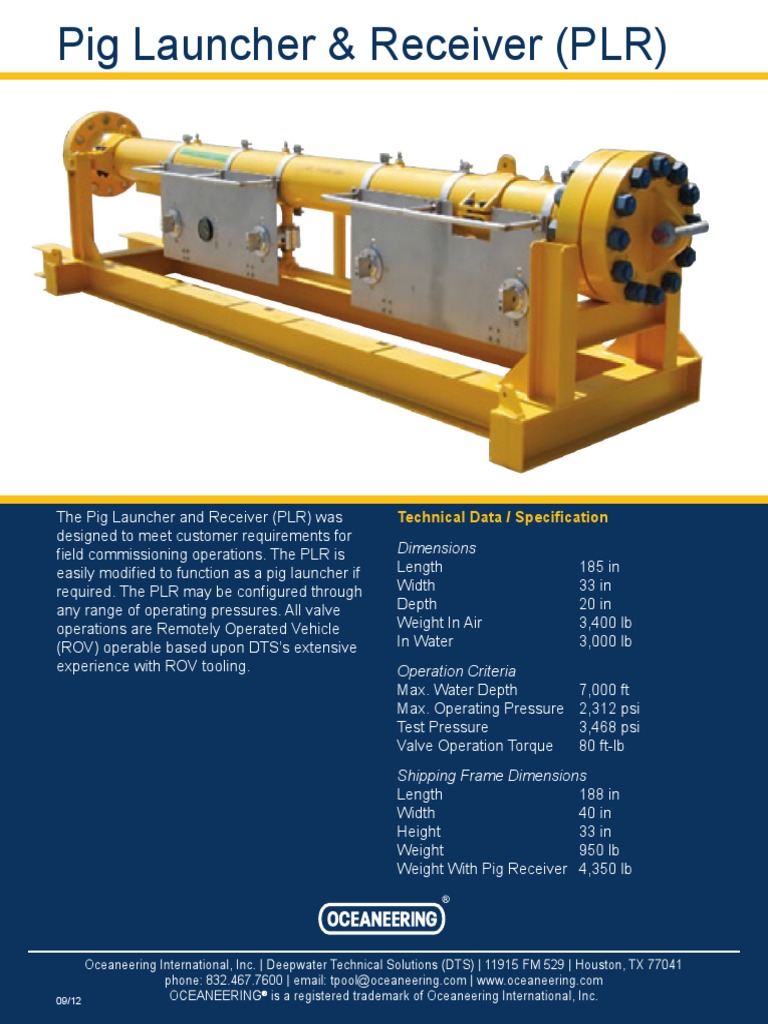 DTS - Pig Launcher & Receiver (PLR) | PDF