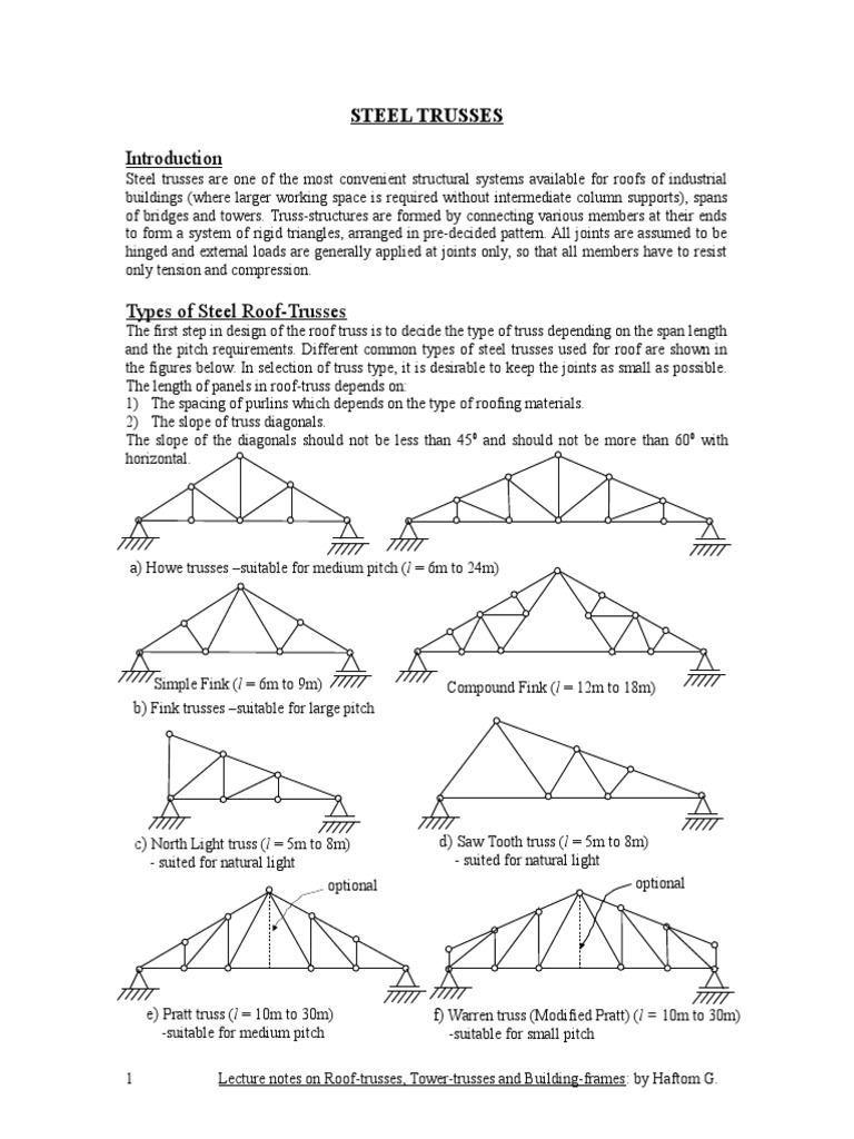 Chapter 9 Steel Trusses | PDF | Truss | Mechanical Engineering