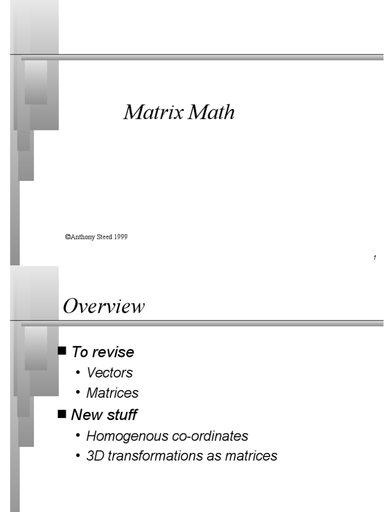 Matrix Math | Download Free PDF | Matrix (Mathematics) | Linear Algebra