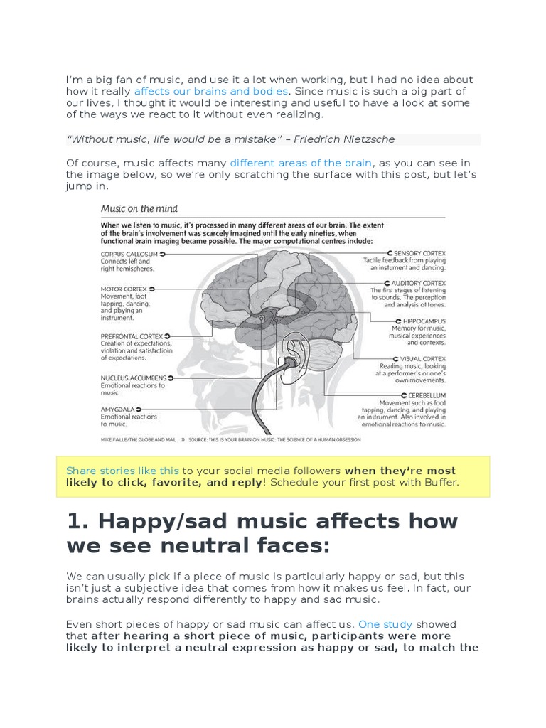Music and How It Affects The Brain | PDF | Extraversion And ...
