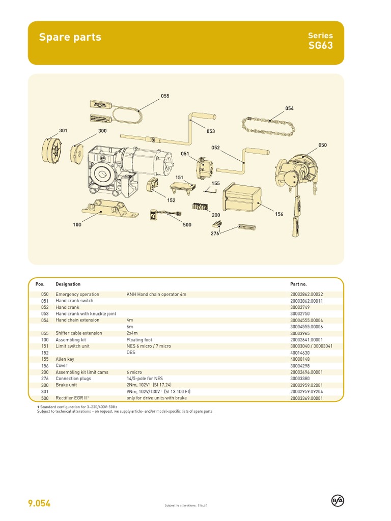 SG63 Spare Parts | PDF