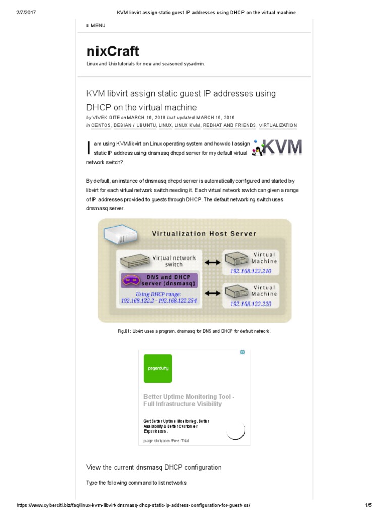 KVM Libvirt Assign Static Guest IP Addresses Using DHCP On The Virtual ...