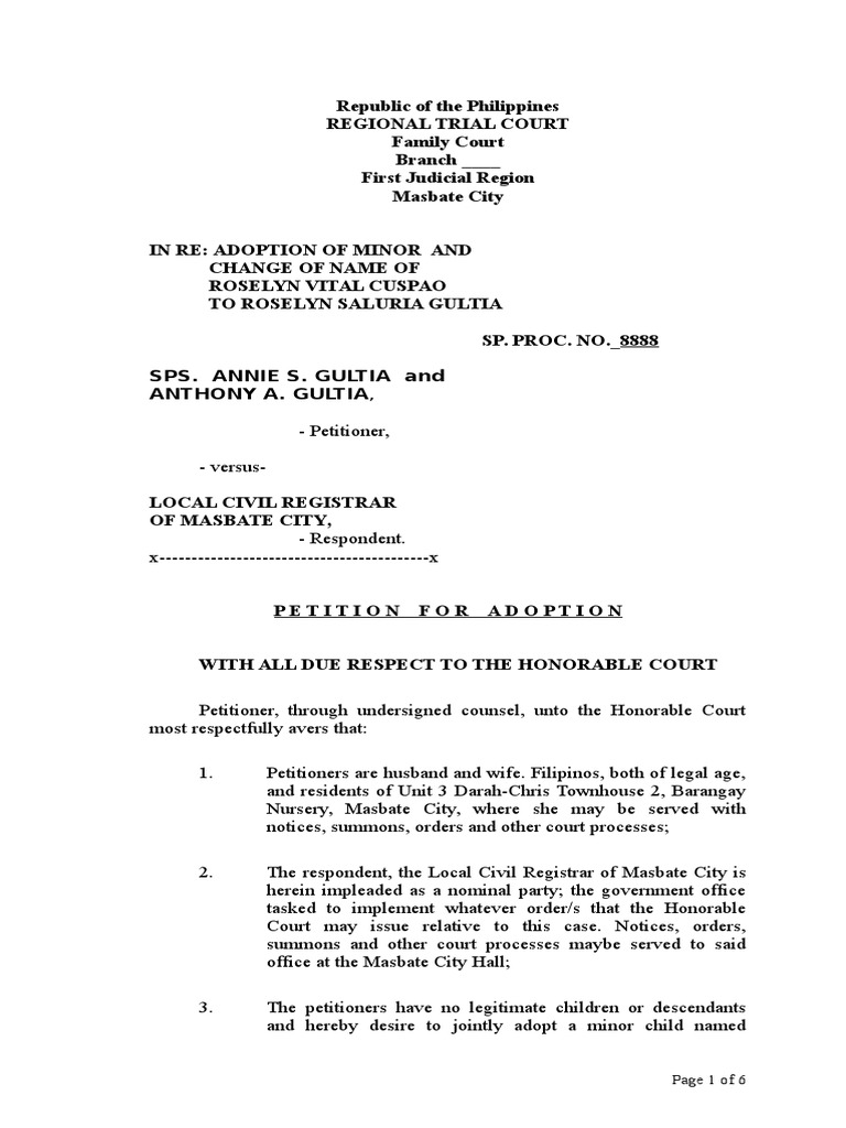 Petition for Adoption V2 | Affidavit | Notary Public | Free 30-day ...