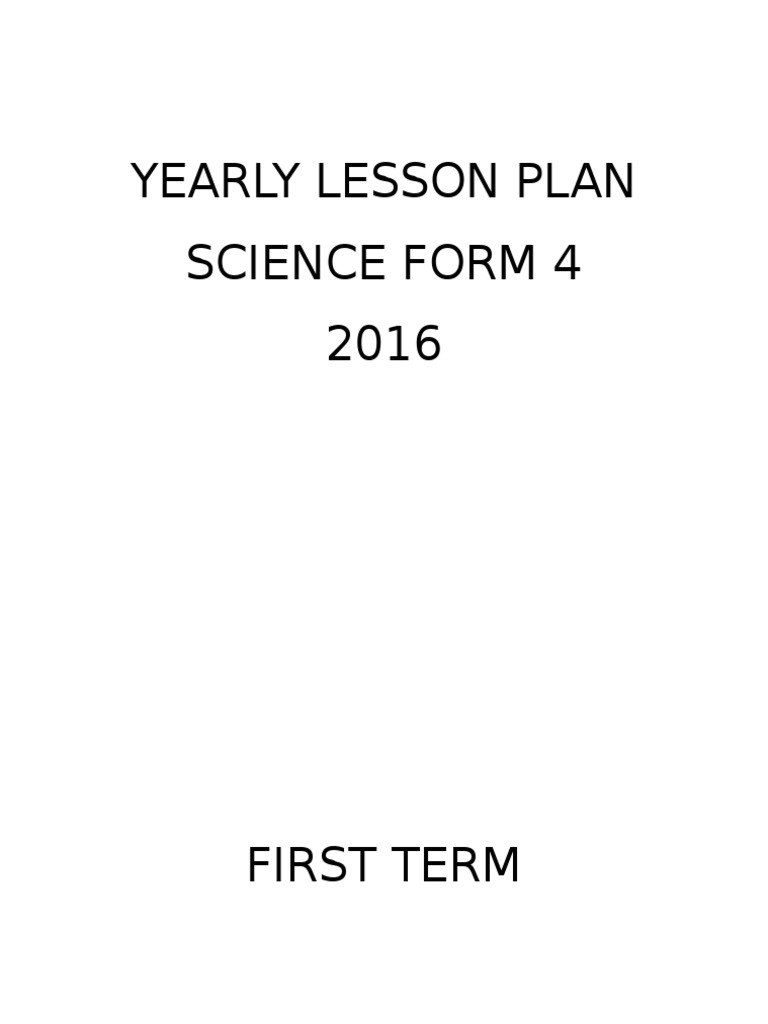 Science Yearly Lesson Plan Form 4 | PDF | Atoms | Molecules
