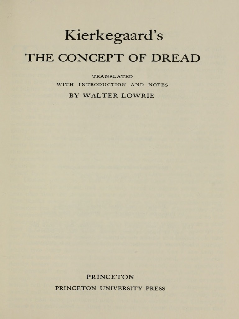 The Concept of Dread | PDF | Concept | Søren Kierkegaard