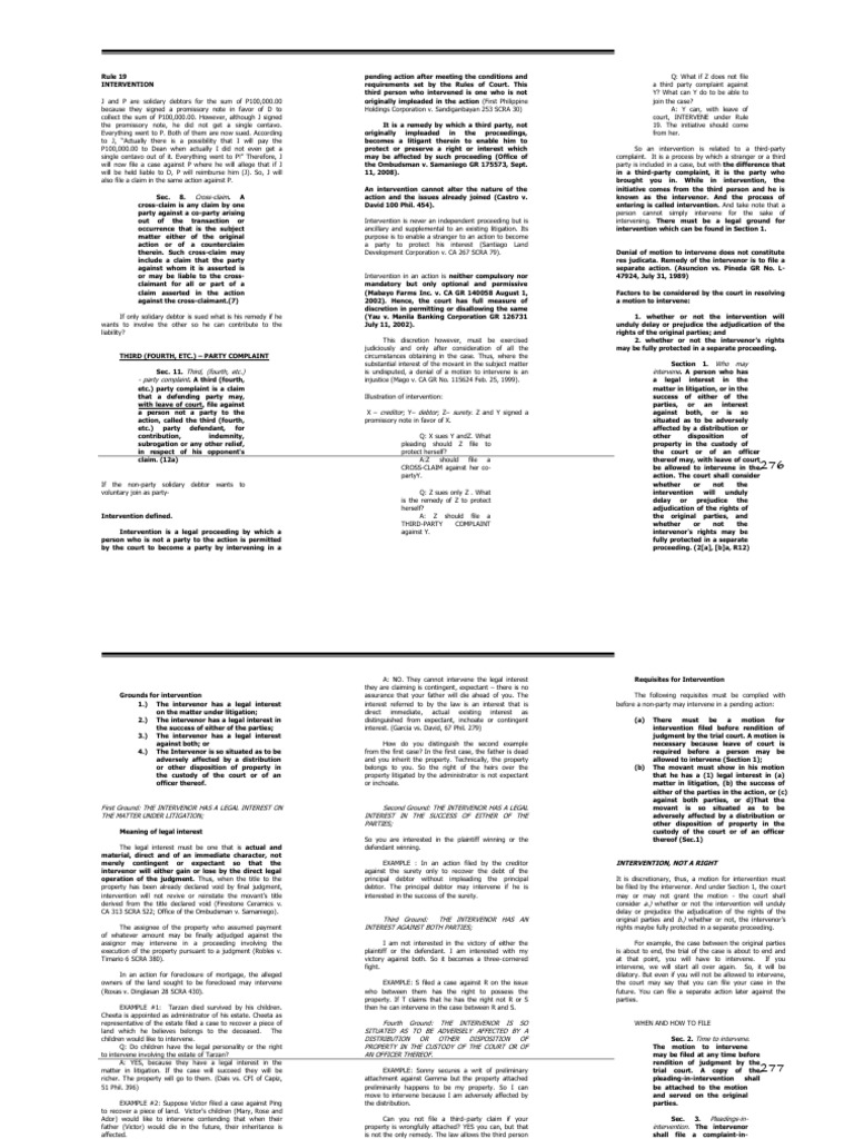 Rule 19 - Intervention | PDF | Intervention (Law) | Lawsuit