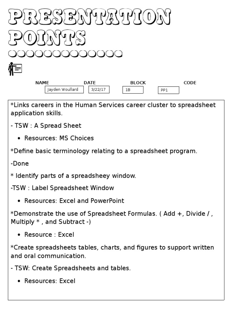Presentation Points 1 | PDF