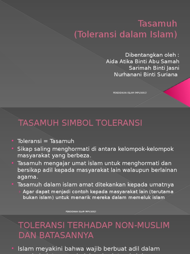Tasamuh Simbol Toleransi | PDF