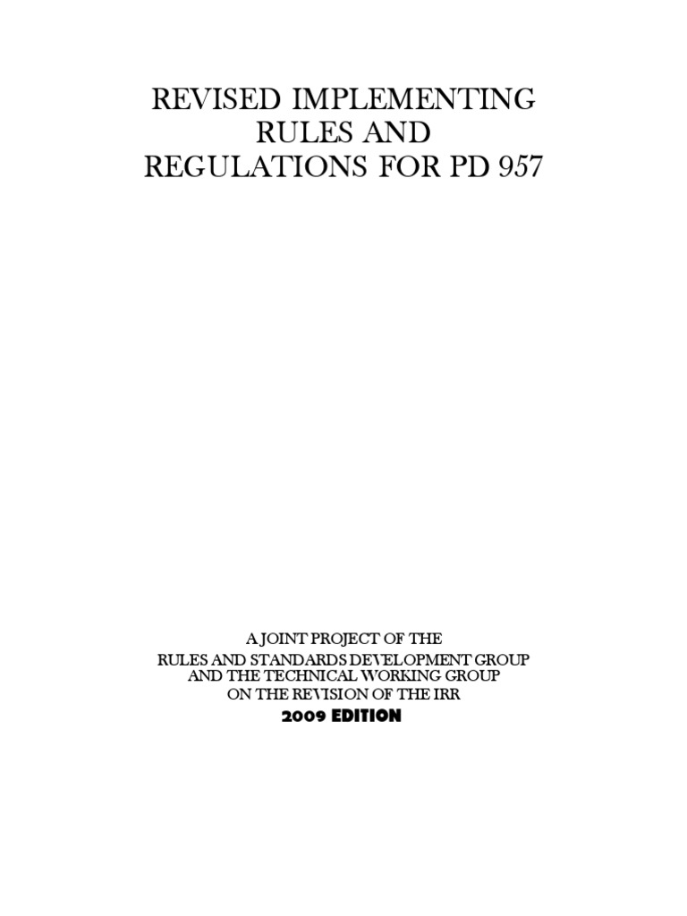 Irr PD 957 | PDF | Sanitary Sewer | Land Lot