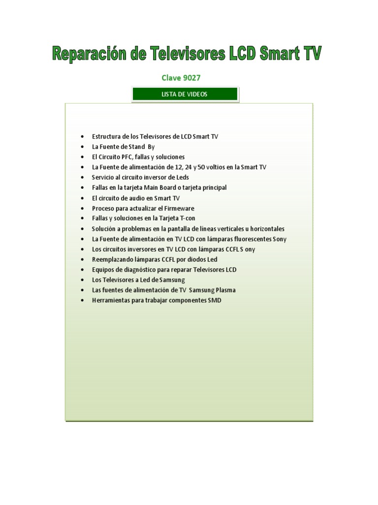 Reparacion de Televisores LCD Smart TV | PDF