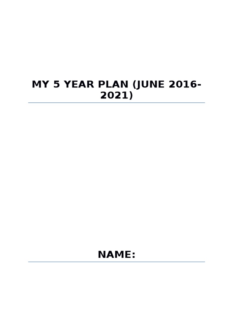 Five Year Plan Overview (2016-2021) | PDF