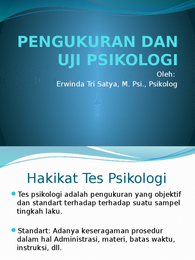 Uji Psikologi oleh Erwinda Tri Satya | PDF
