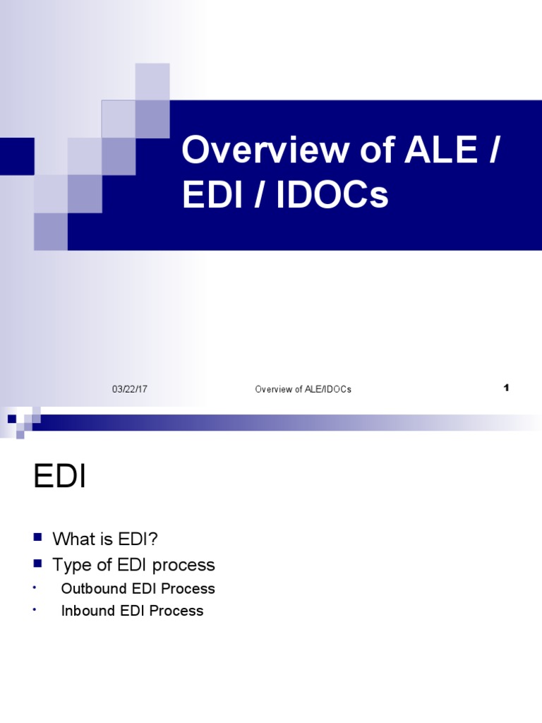 Overview of ALE, EDI, and IDocs | PDF | Electronic Data Interchange | Data