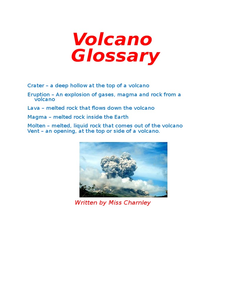 Volcano Glossary Miss Charnley | PDF | Volcano | Magma
