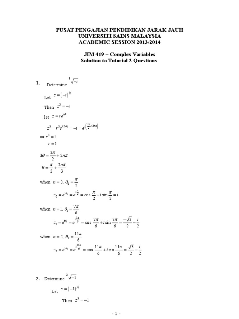 JIM419 13-Tutorial2 Solution | PDF | Elementary Mathematics | Mathematical Analysis