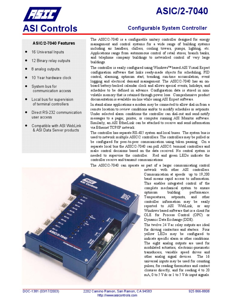 Asi Asic 2 7040 Booklet | PDF | Electrical Connector | Input/Output
