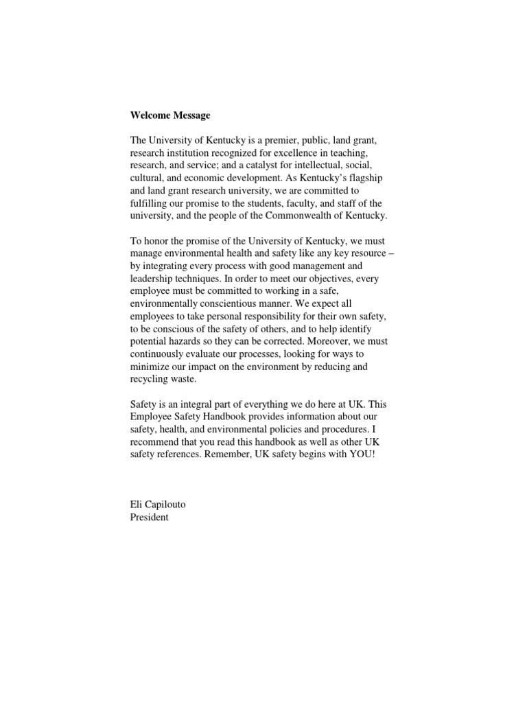 EHS Safety Handbook | PDF | Personal Protective Equipment ...
