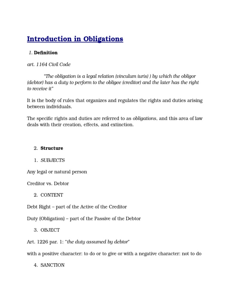 Legal Obligations Overview | PDF | Law Of Obligations | Comparative Law