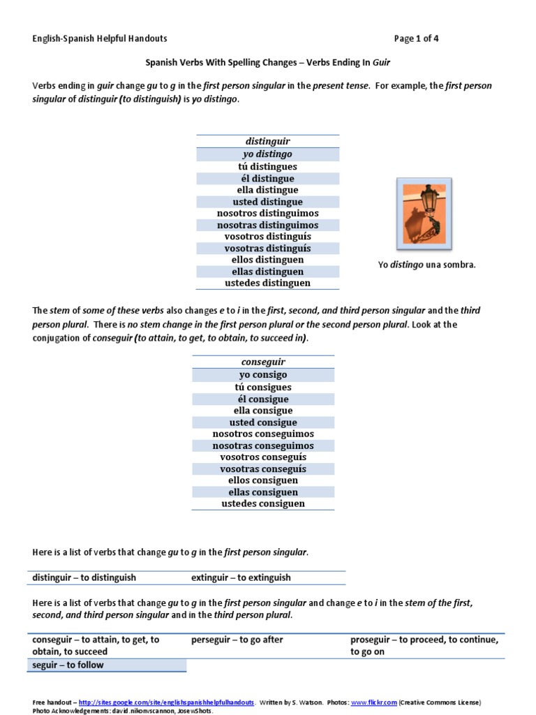 Conjugation of Guir Verbs in Spanish | PDF | Languages | Language Arts ...