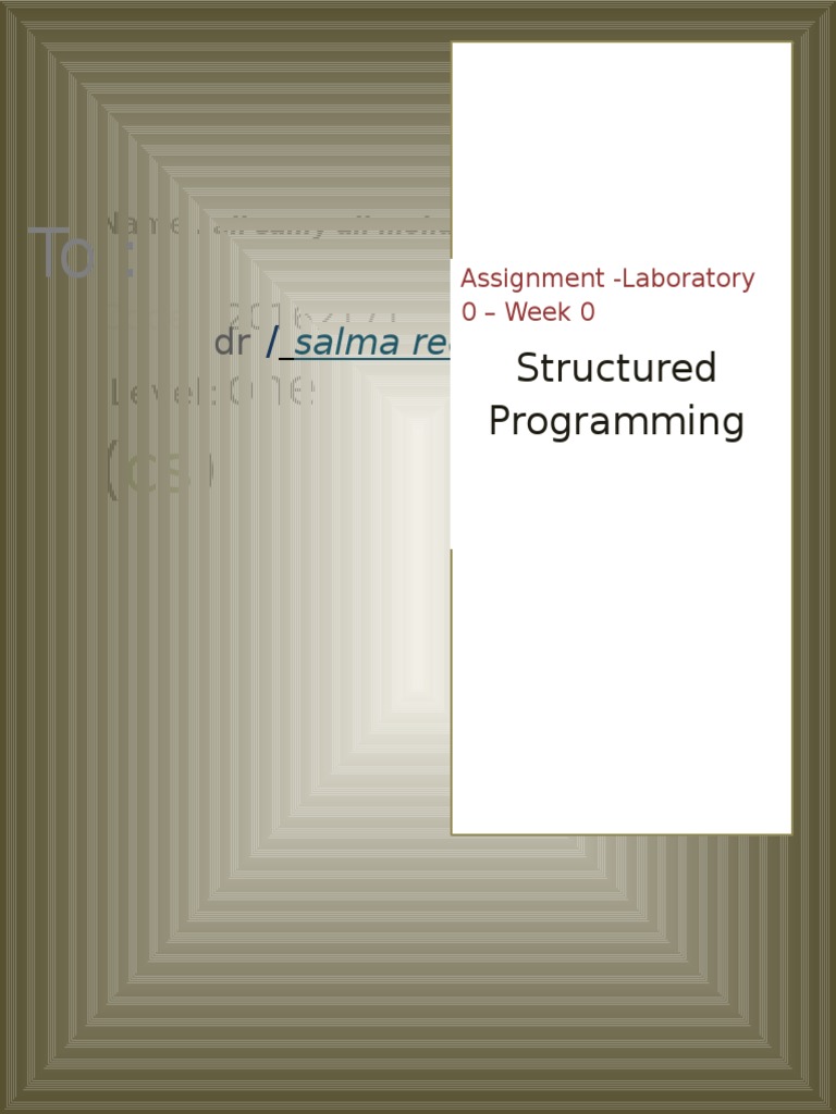 Level:: Structured Programming | PDF
