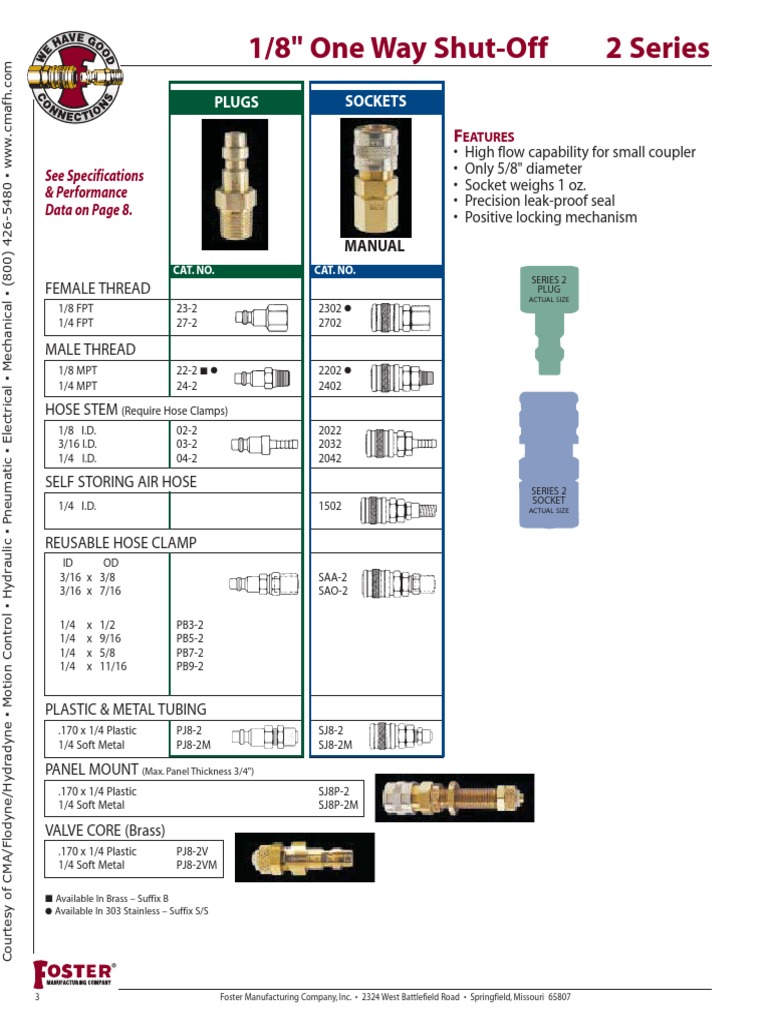 Foster Pneumatic Couplers 1 | PDF | Valve | Equipment