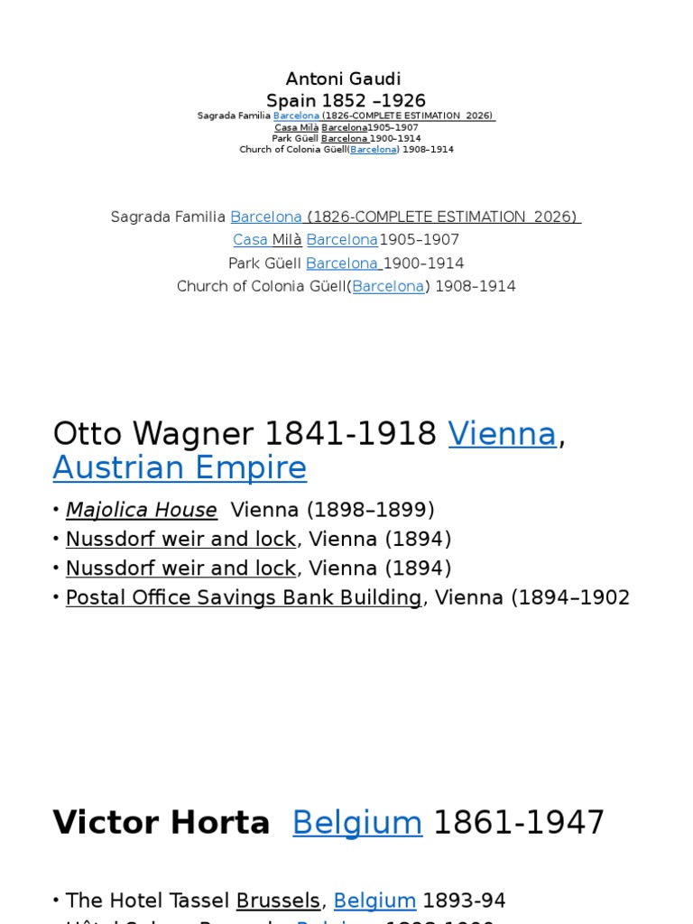 Antoni Gaudi Spain 1852 - 1926 | PDF