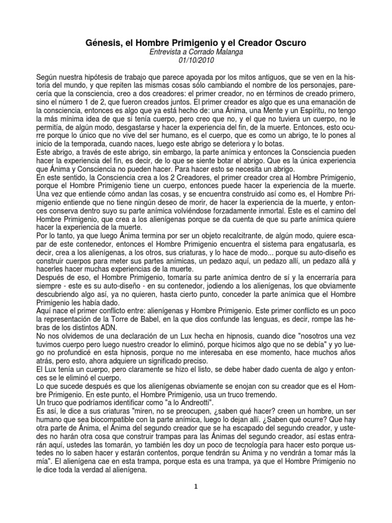 Creación y Dualidad en el Génesis | PDF | Abducción alienigena | Hipnosis