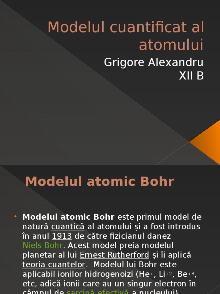 Modelul Cuantificat Al Atomului | PDF