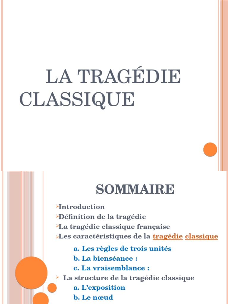 Caractéristiques de la tragédie classique | PDF | Tragédie | Comédie