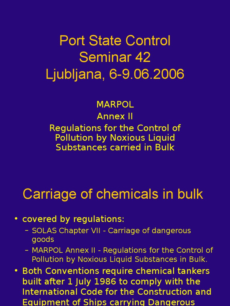 Marpol Annex II | PDF | Dangerous Goods | Transport