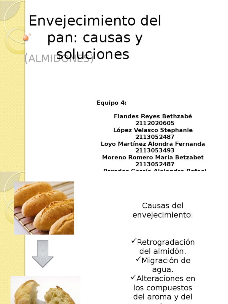 Envejecimiento del Pan: Causas y Soluciones | PDF | Almidón | Panes