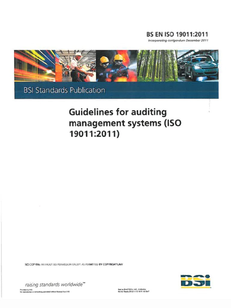 Auditing To BS EN ISO 19011-2011 | PDF