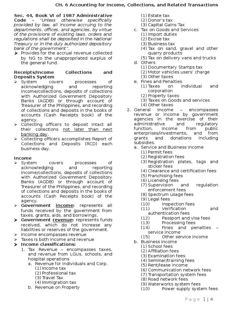 Accounting for Government Income and Collections | PDF | Revenue | Fee