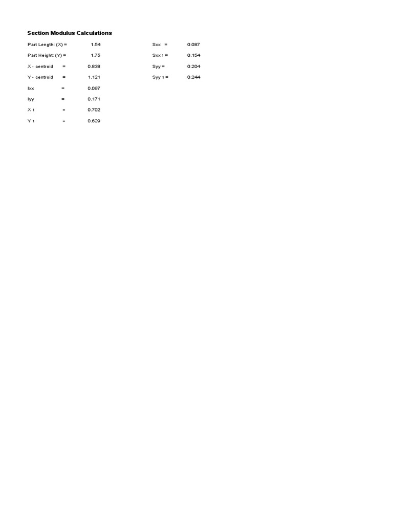 Section Modulus Calculations Guide | PDF | Teaching Methods & Materials
