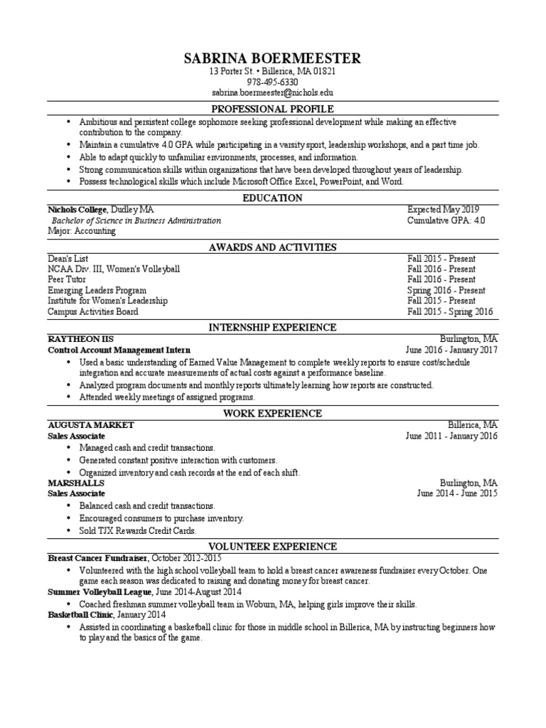 Pds 2017 Resume-Sabrina Boermeester-3 | PDF | Fundraising | Leadership