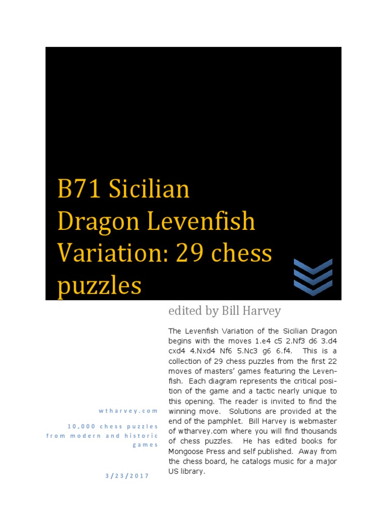 B71 Sicilian Dragon Levenfish Variation: 29 Chess Puzzles | PDF