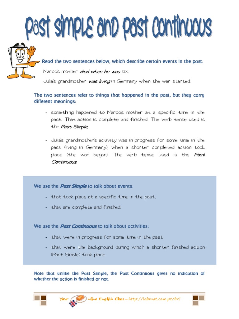 Past Simple and Past Continuous | PDF